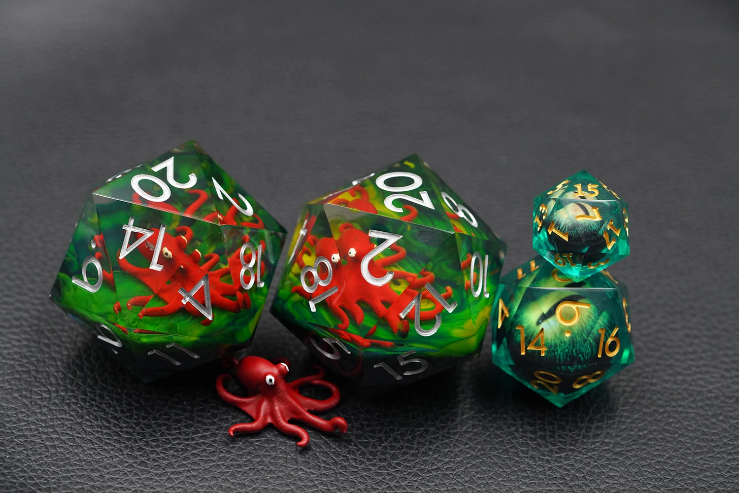 Custom Decision D&D RPG Dice Set Sharp Edge Corner Octopus Resin Moving ...