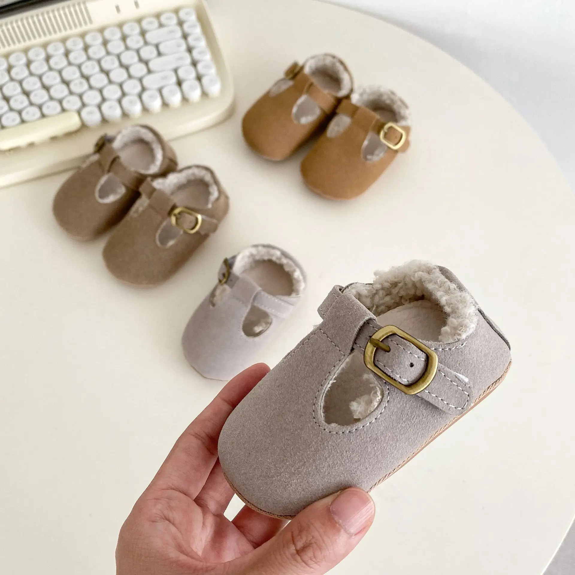 Engepapa Winter Warm Newborn Cotton Shoes Infant Non-slip Wear ...