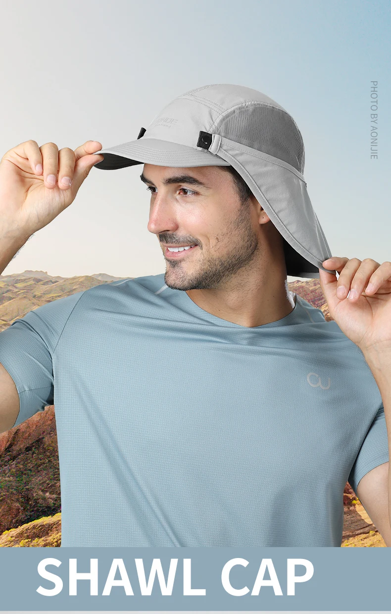 Aonijie E4610 Unisex Sun Protection Cap Detachable Sunscreen Shawl ...