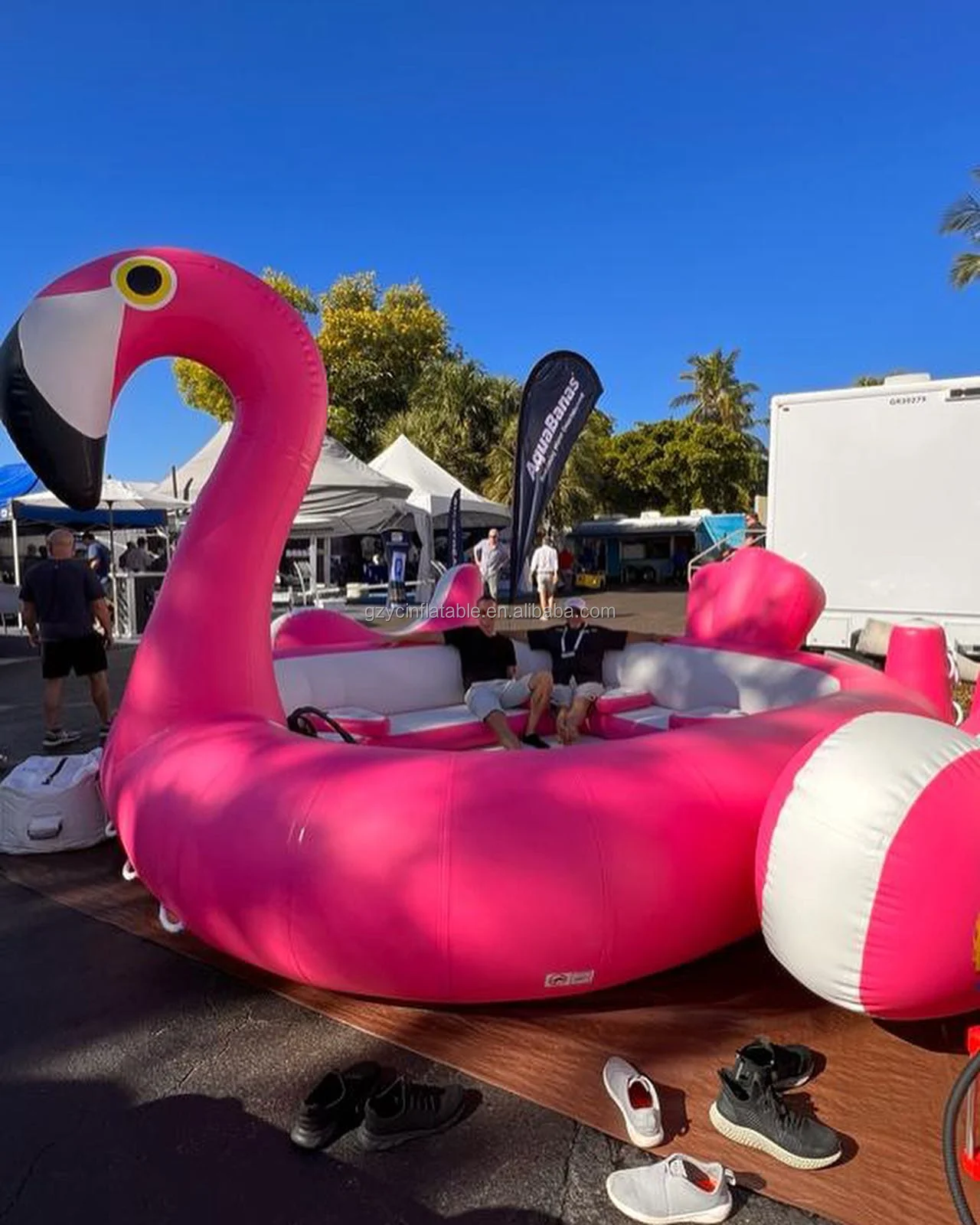 Giant Flamingo Inflatable Float Dock - Pool Fun & Rides