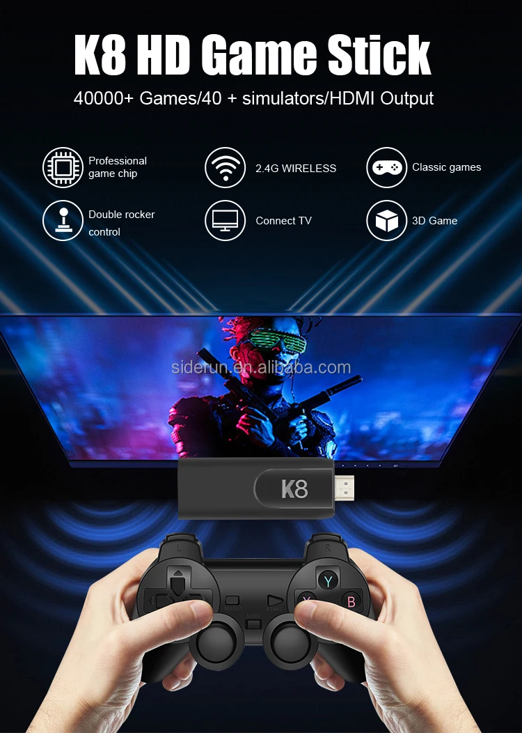 K8 Game Stick 4k Hd Output 40000 3d Games 64gb Mini Small Box Tv Gaming ...