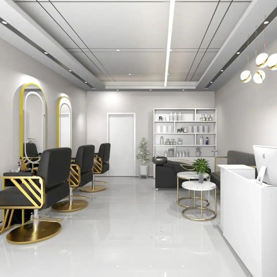 Black And Gold Salon Furniture Modern Design Barber Shop Equipment ...