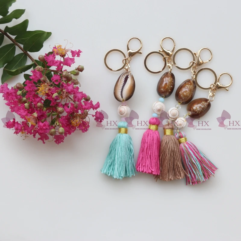 Wholesale Black Cowrie Shell Key Chain Natural Shell&conch Home ...