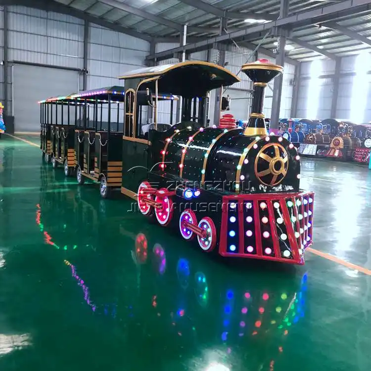 Commerical Large 24 persons seat electric tourist train rides trackless ...