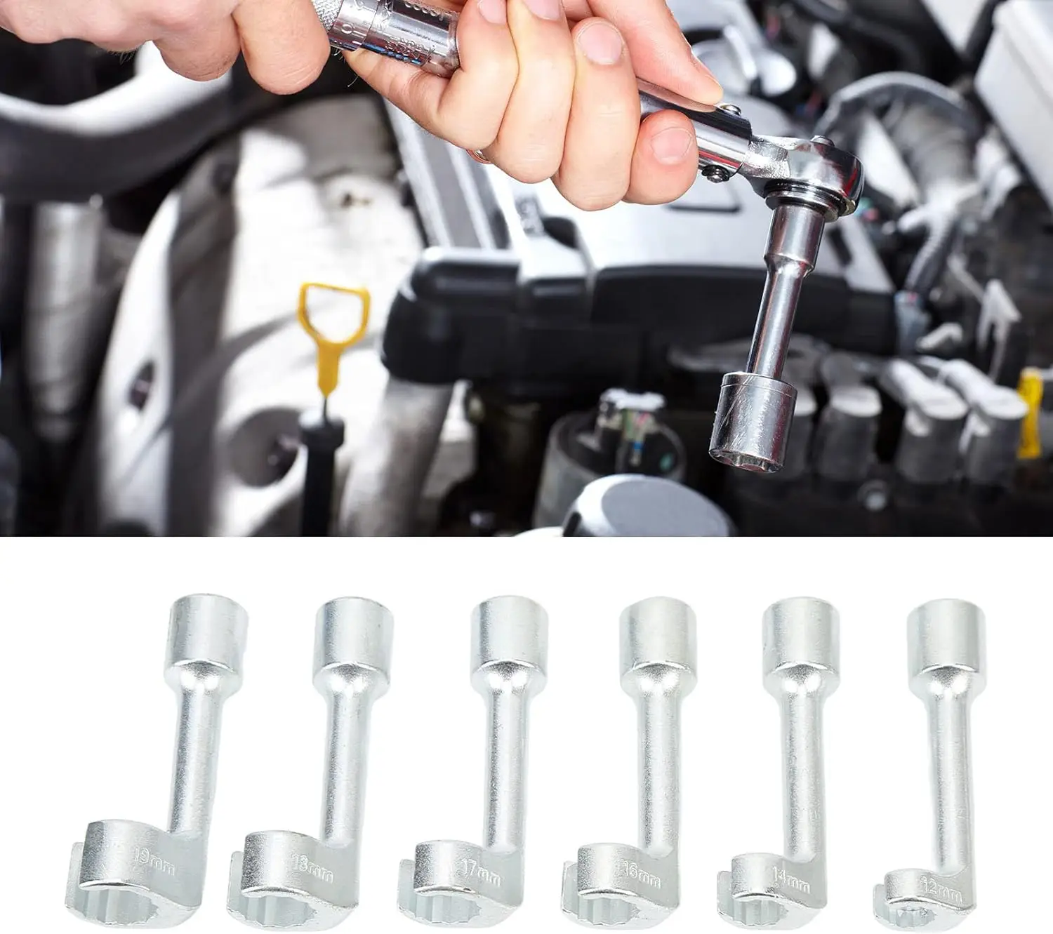 Fuel Injector Line Injection Socket Set Vanadium Steel Injection Wrench ...