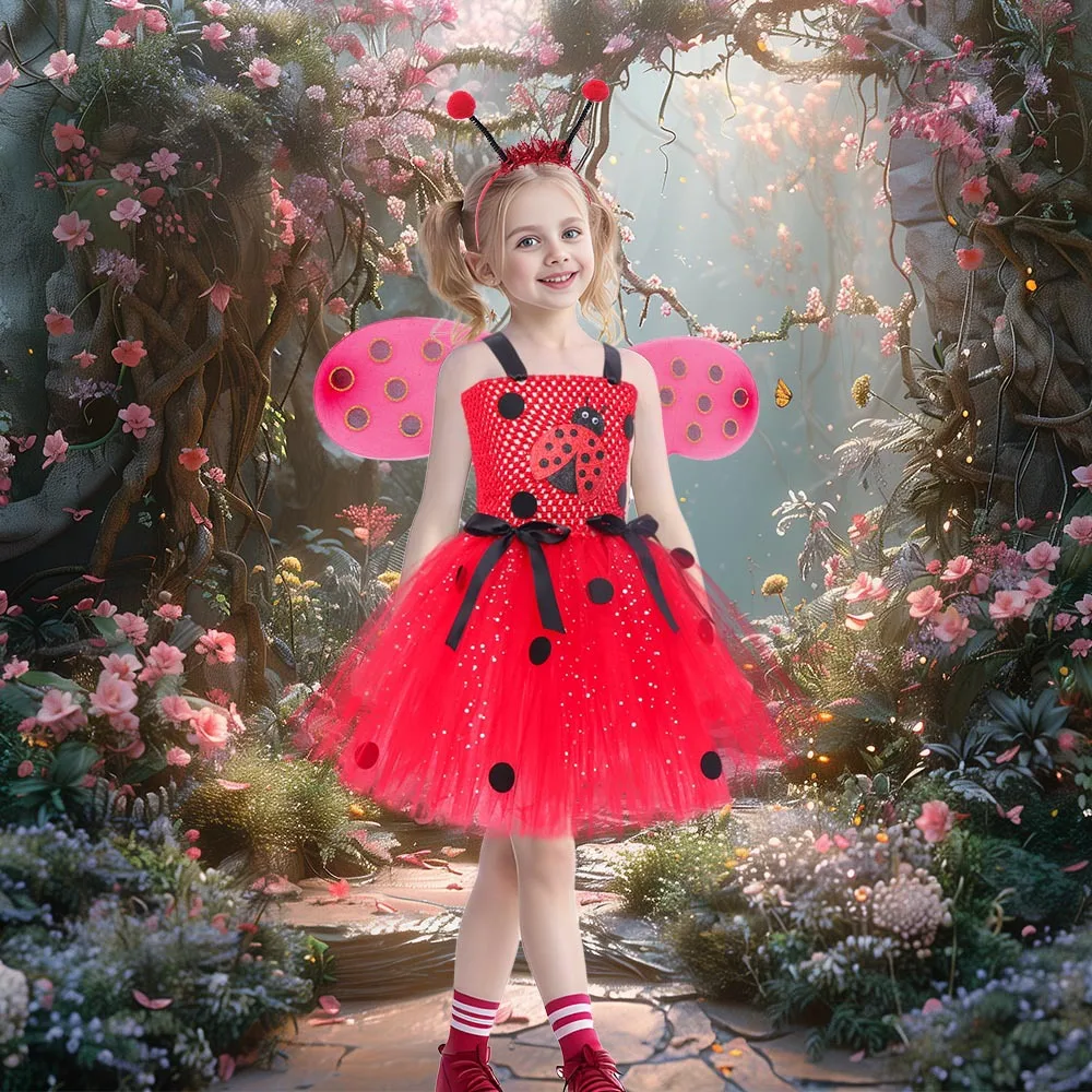 Children's insect costume Cartoon seven star Ladybug dress Halloween ...
