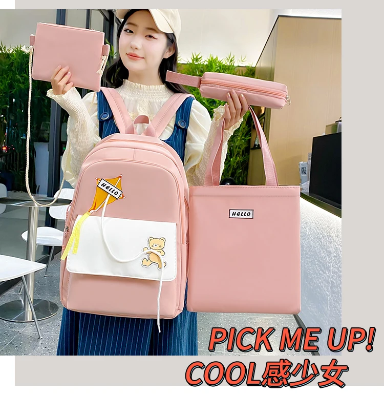 Leisure Female Junior High School Backpack Large Capacity Light Load ...