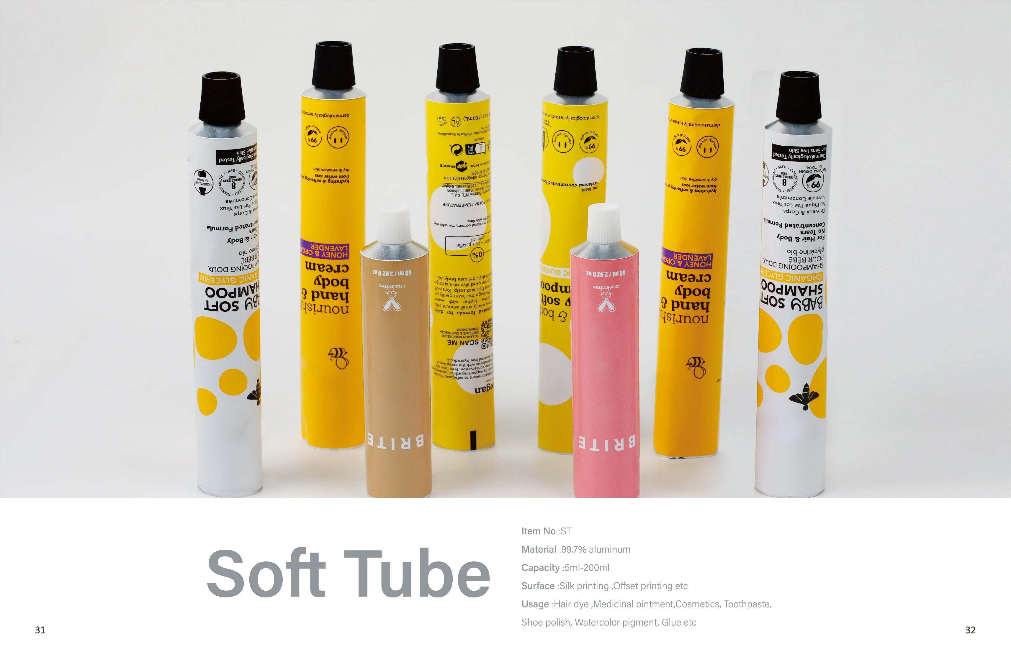 Custom Collapsible Cosmetics Soft Tube Container Aluminum Beauty Mask ...