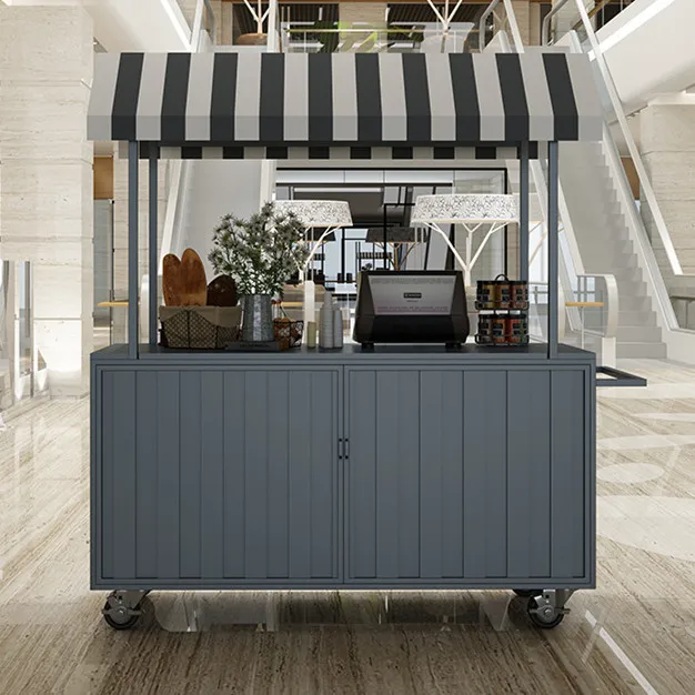 Customizable Display Trolley Cart With Wheels Iron Frame Vendor Carts ...