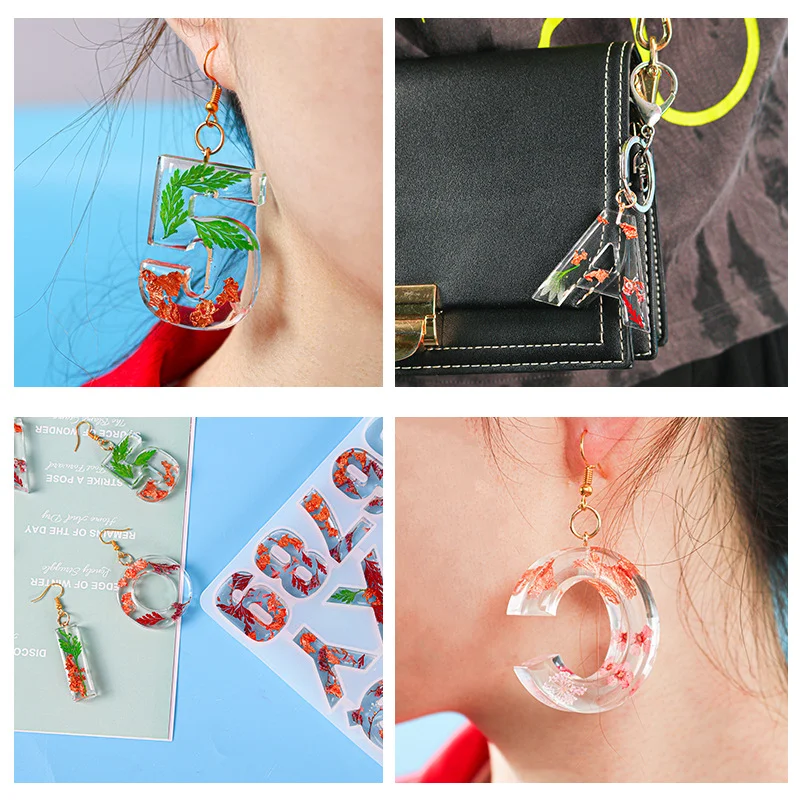 Diy Keychain Silicone Molds 26 Abc Reverse Letter Alphabet Silicon ...