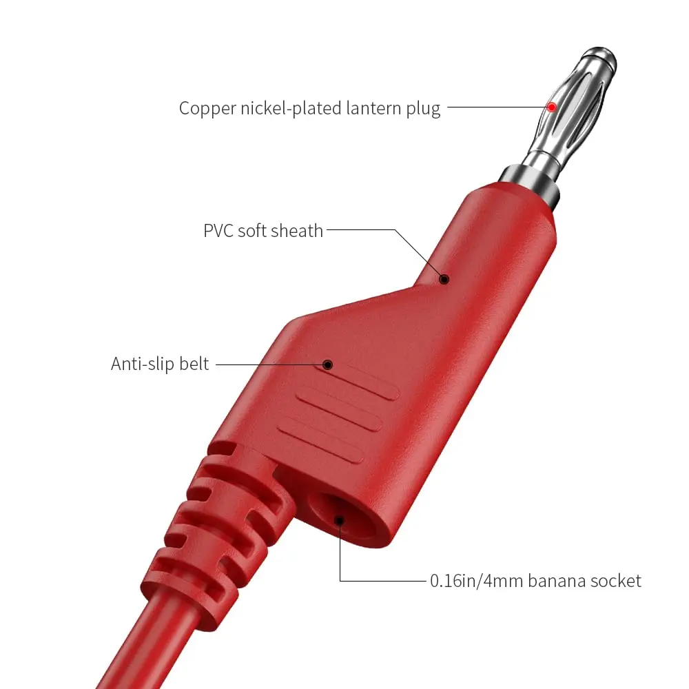 Soft Copper Wire Test Leads - 1000V/15A Dual Ended Cable
