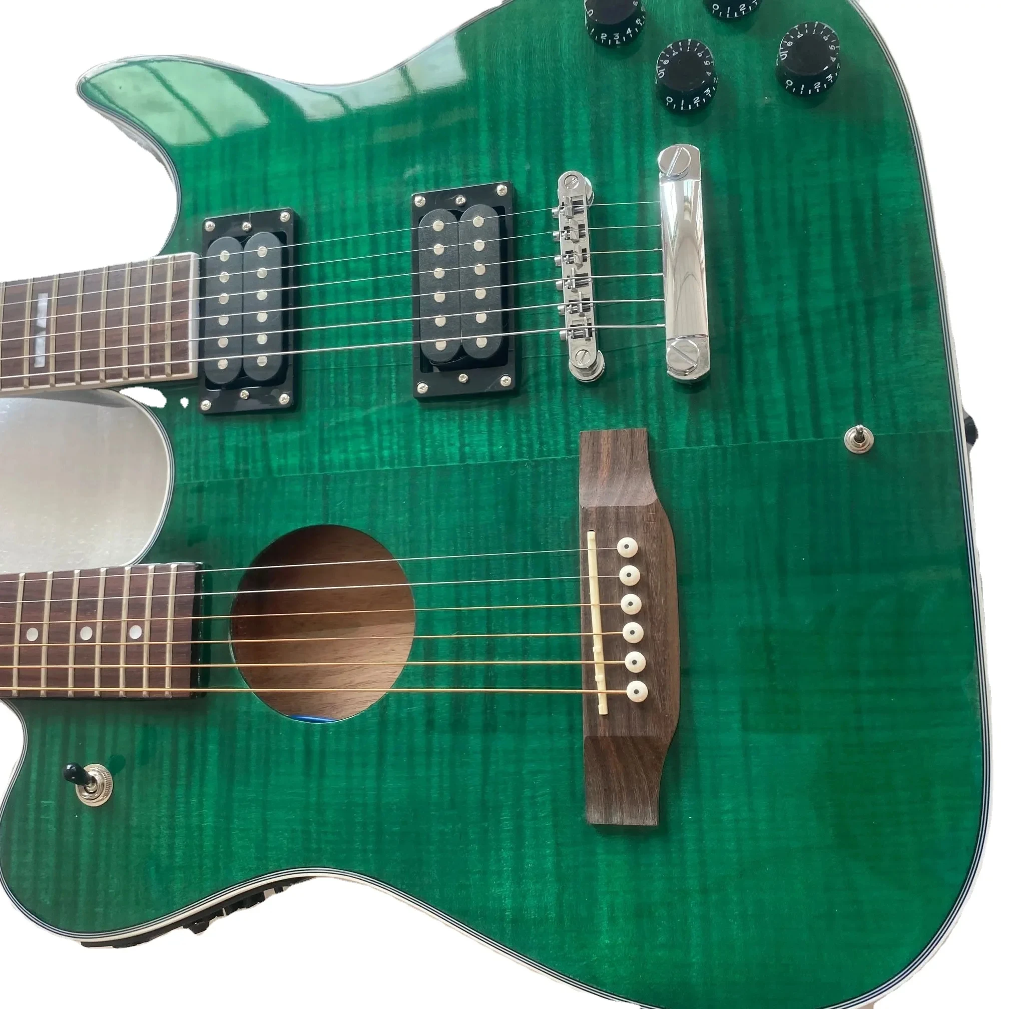 1958 Slash Crossroads Double Neck Acoustic Guitars Green Flame Maple ...