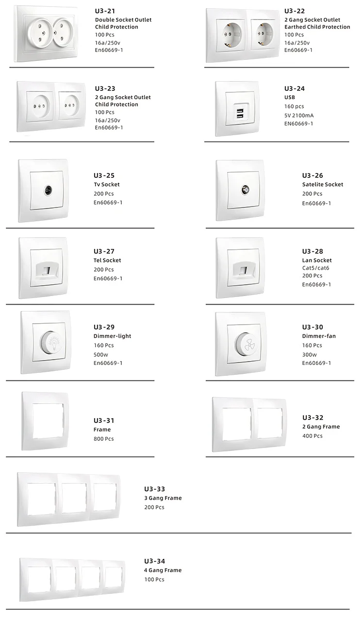 Factory Design Europe Standard 10A 2 Pin Electric Russian Type Without ...