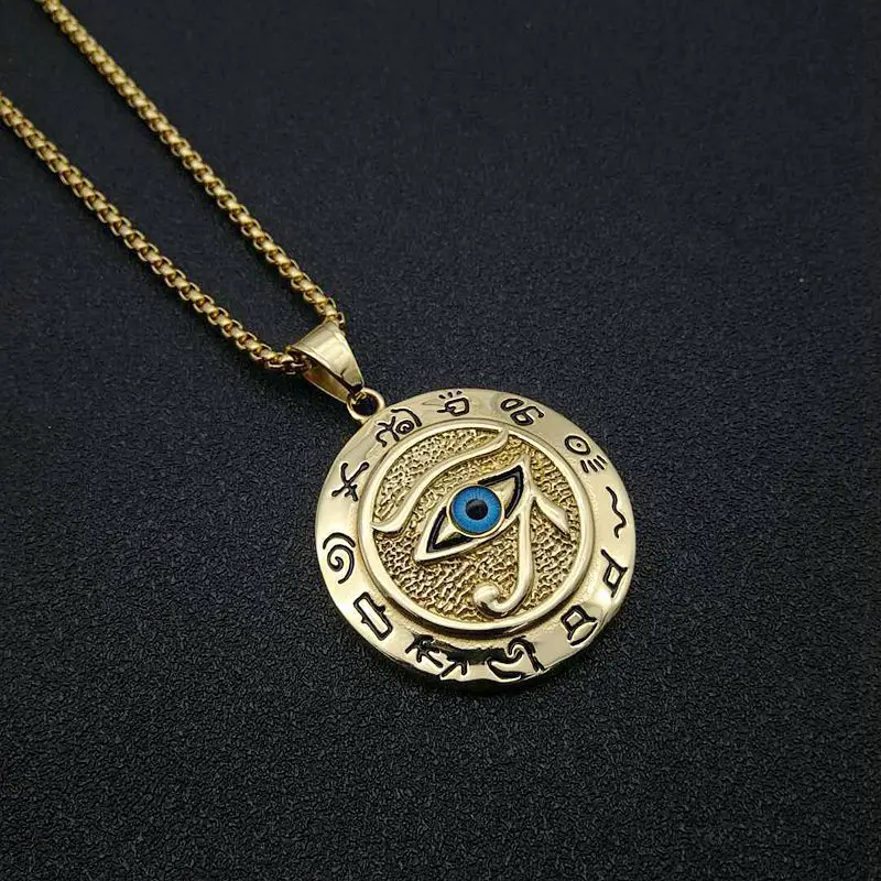 Ancient Egyptian Horus Eye Necklace Titanium Steel Stainless Steel ...
