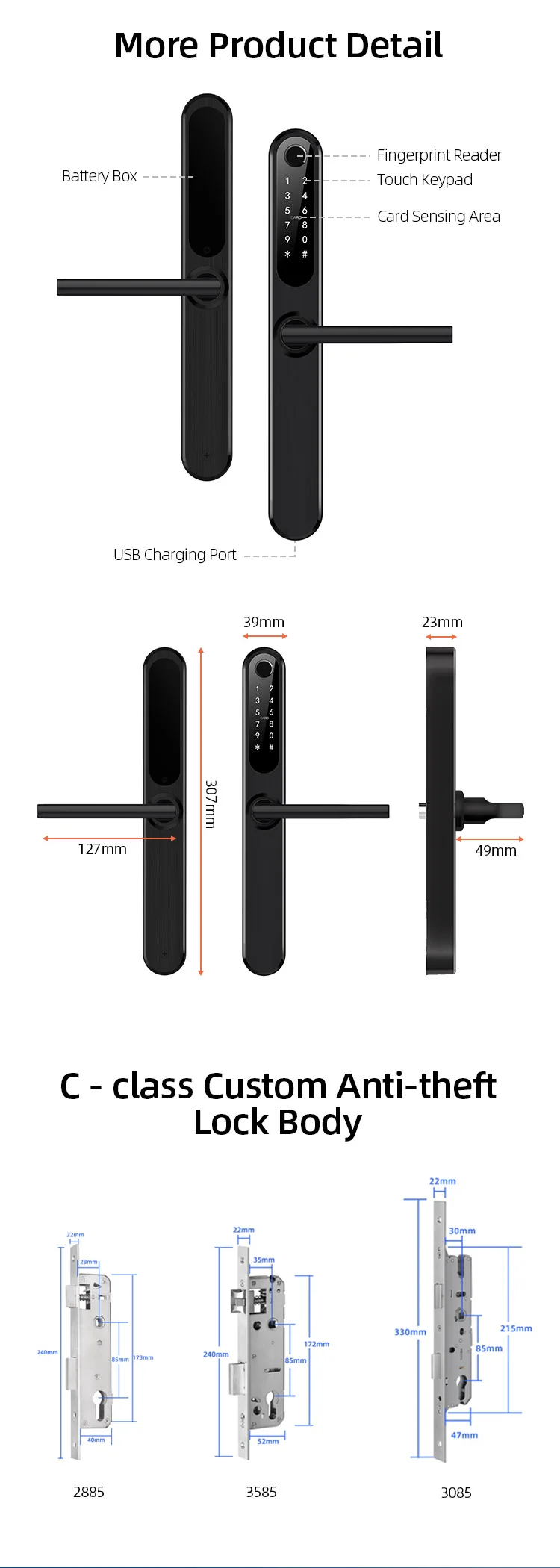 Liliwise Waterproof IP66 Smart Door Lock – Fingerprint & App Control ...