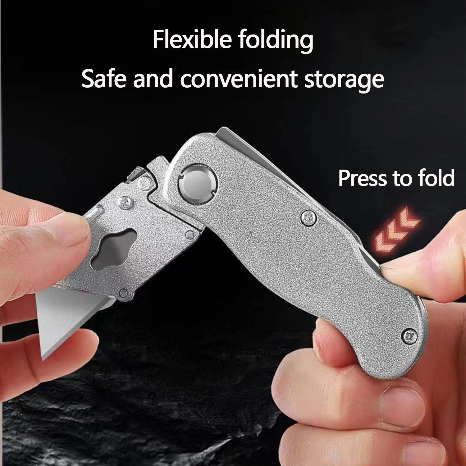 Folding Utility Knife,Box Cutter Retractable Foldable Heavy Duty Quick ...
