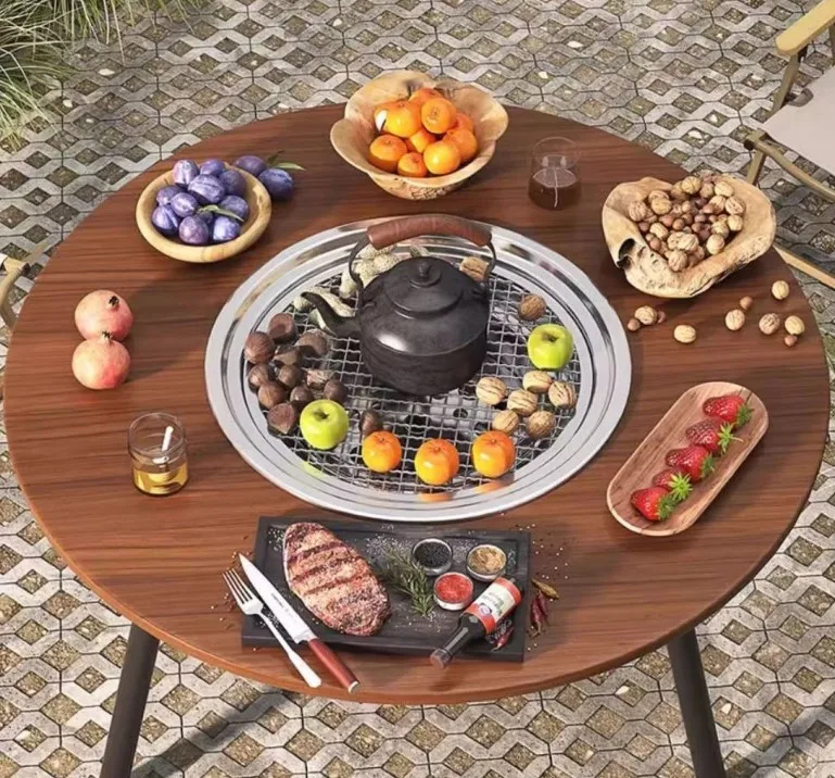 Household Smokeless Barbecue Portable Folding Barbecue Table Charcoal ...
