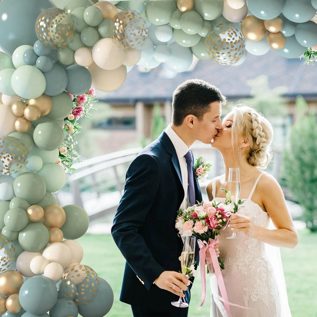 Vintage Green Wedding Balloon Garland Arch Kits Wedding Balloon Arch ...