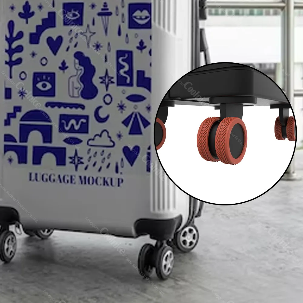 New Luggage Caster Silicone Cover Luggage Wheel Protective Covers For ...