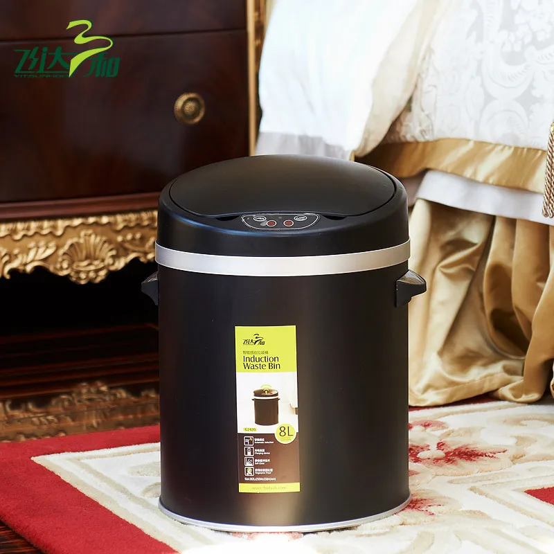 8L Sensor Stainless Steel Dustbin with Automatic Plastic Lid Eco ...