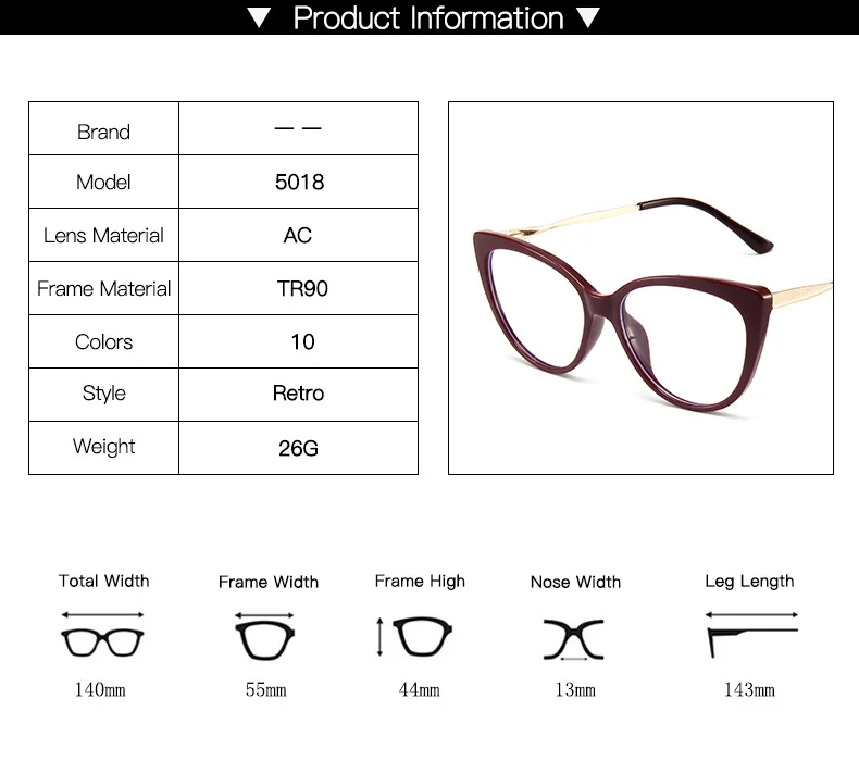Custom Logo Eyeglass Frame Metal Fashion Womens Cat Eye Tr90 Anti Blue Light Blocking Eyeglasses ...