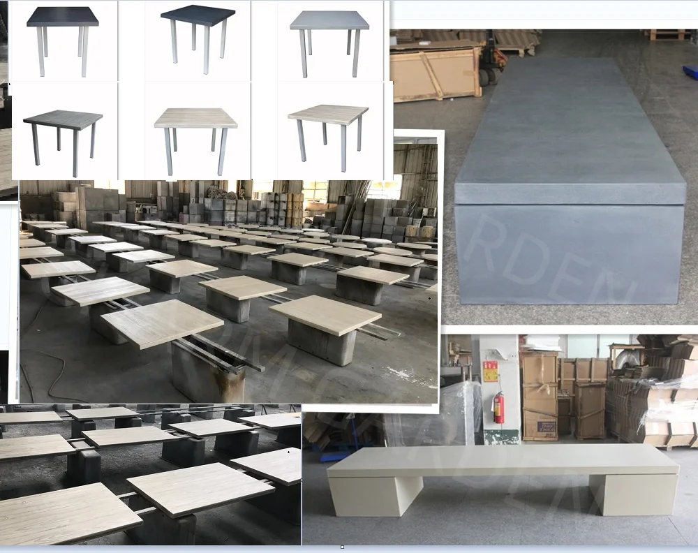 Modern High Performance Glass Fiber Reinforced Cement Outdoor Garden Bench