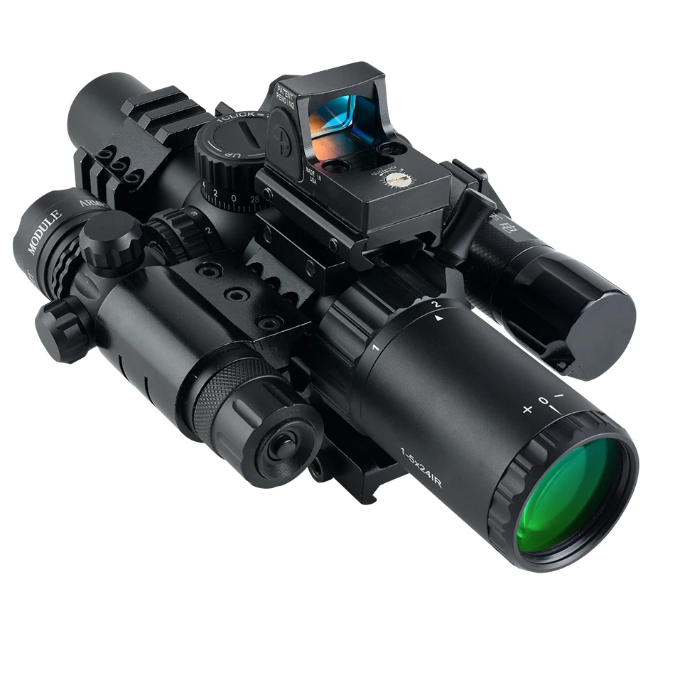 SYQT Multi-functional Scope Sight Set 1-5X24IR With Red Dot Laser ...