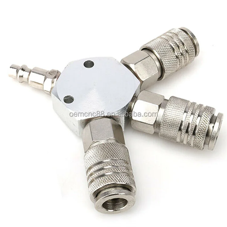 Oem Iron 3-way Air Manifold Quick Connect Air Hose Splitter With 1/4 ...