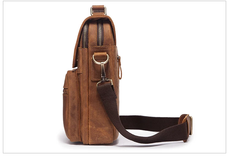 HUMERPAUL Crazy Horse Leather Men's Messenger Bag - Durable & Stylish