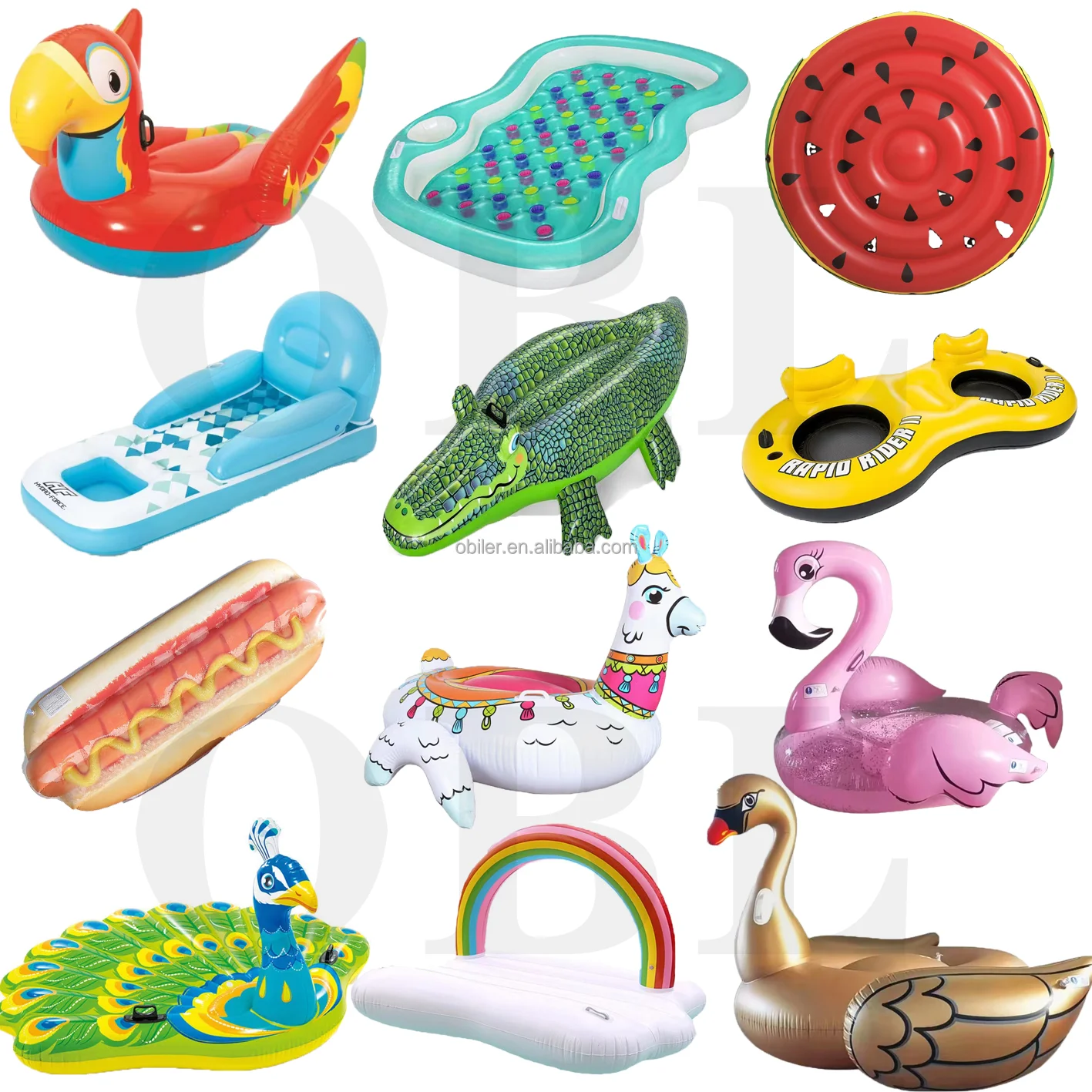 Obl New Design Fruit Swimming Pool Floaters Inflatable Float Green ...