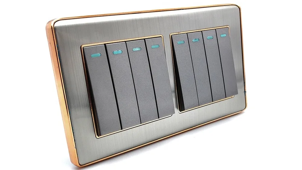 Wholesale 8 Gang Switch Stainless Steel Switch 8 Gang Wall Switches In ...