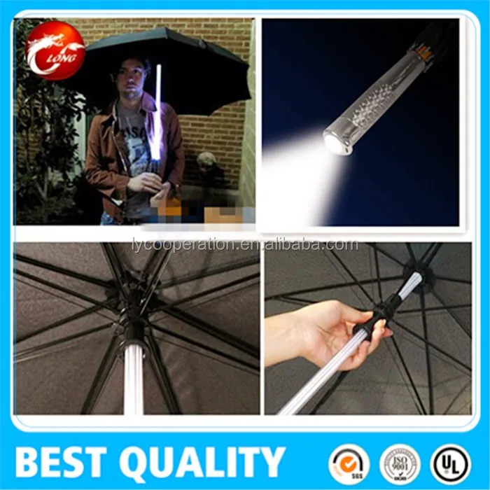 Led Lighted Umbrella 7 Colors Changing On Shaft Flash Light Golf ...
