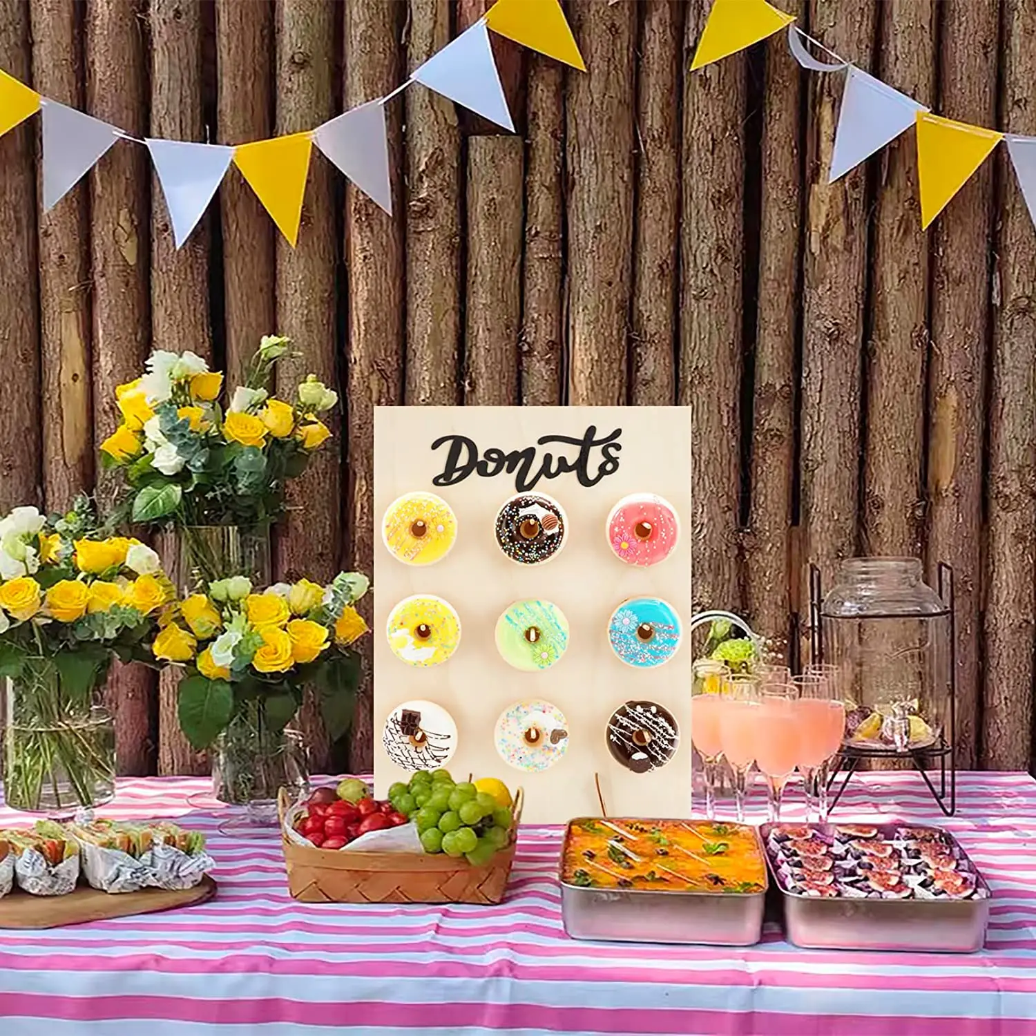 Donut Stand Wooden Donut Wall Display Stand Donut Holder Board For ...