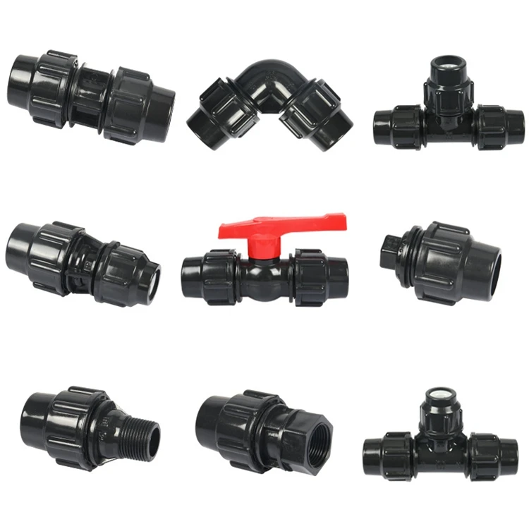High Quality PN10 Pipe Fittings PE Quick Connector PP Irrigation Compression Fittings HDPE ...