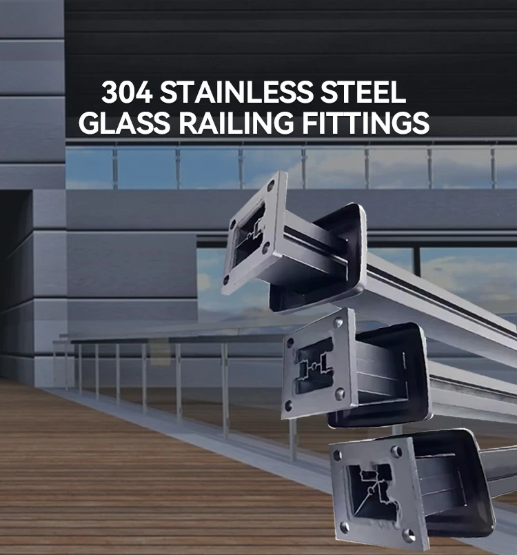 Balustrade Glass Clamp Aluminum Frameless Handrail Fittings Slotted ...