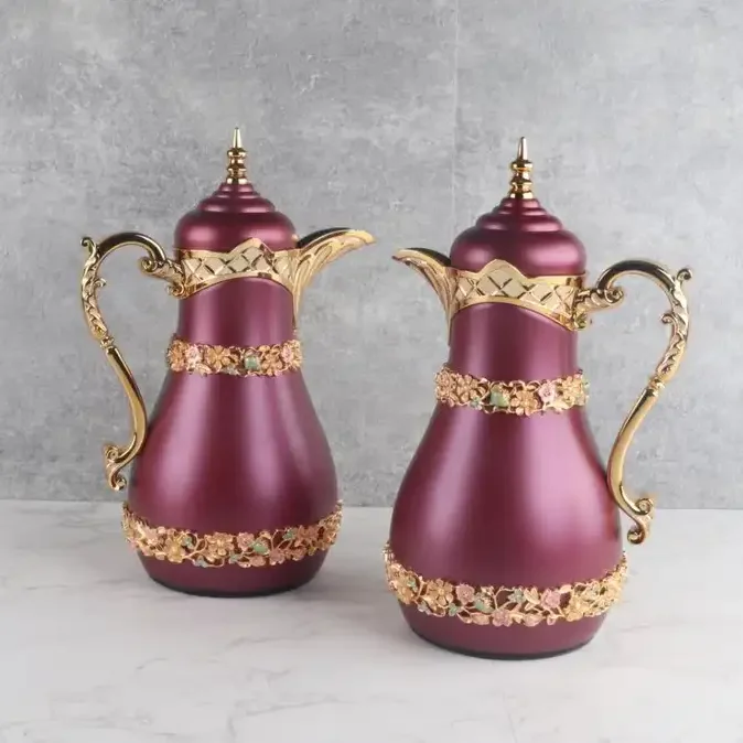 2023 Custom Arabic Luxury Gold Dalllah Tea Set Vacuum Flask Coffee And ...