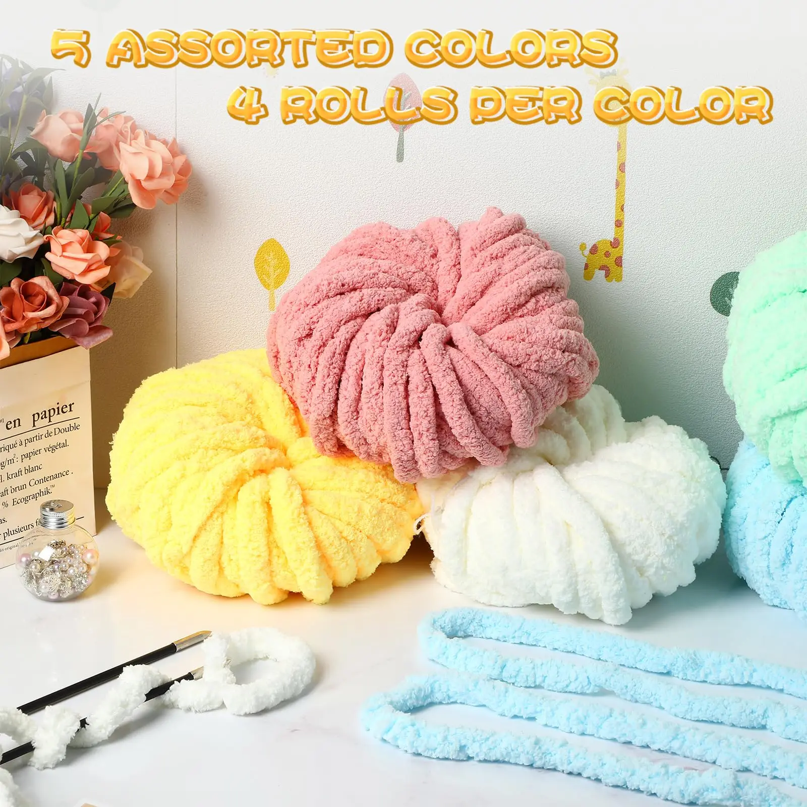 Wholesale Super Chunky Handcrafts Weaving Soft Chenille Yarn For Making ...