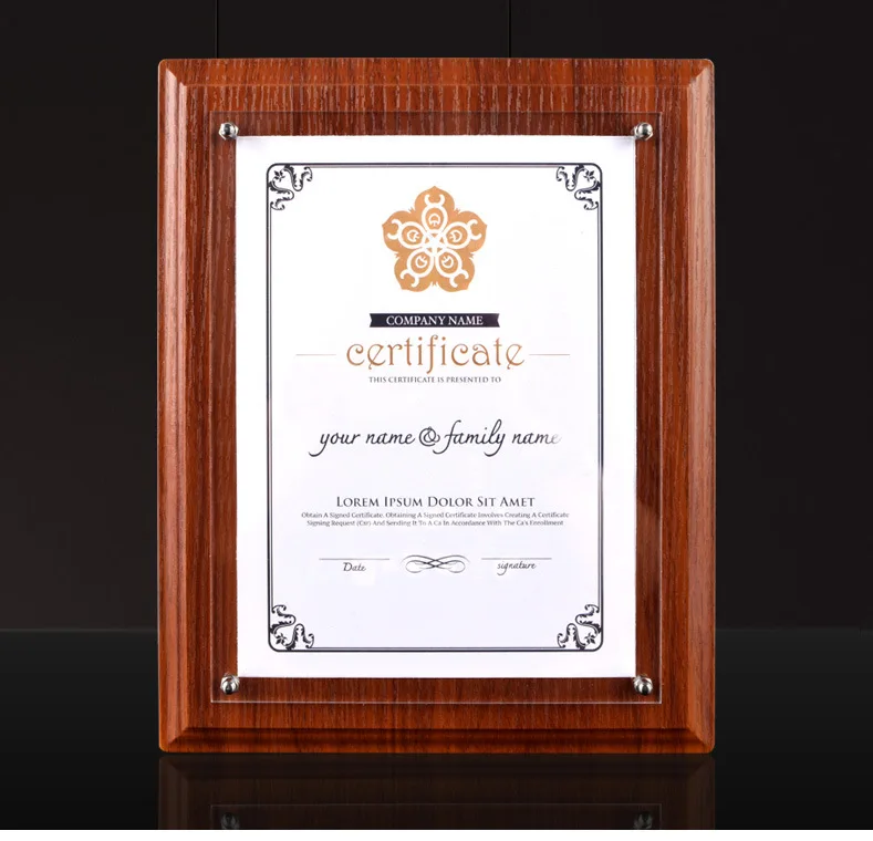 Certificate A4 Display Frame Honor Awards Posed Wooden Photo Frame ...