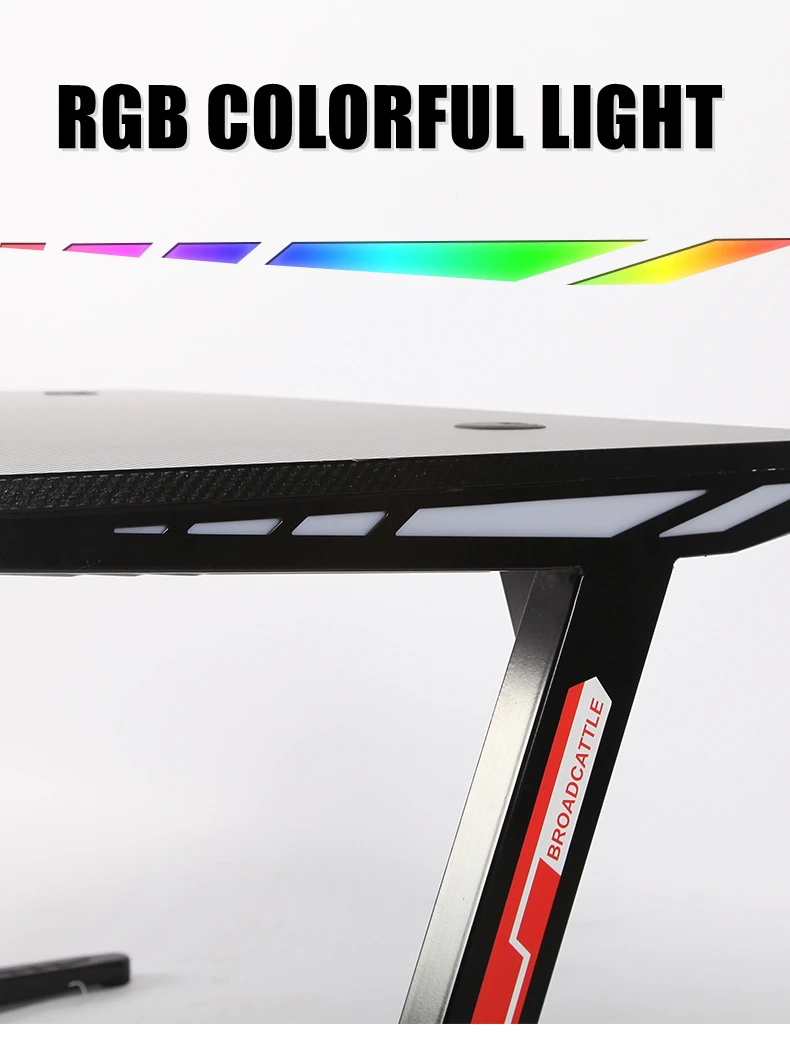 Customized Adjustable LED Light RGB Gaming Table Desk