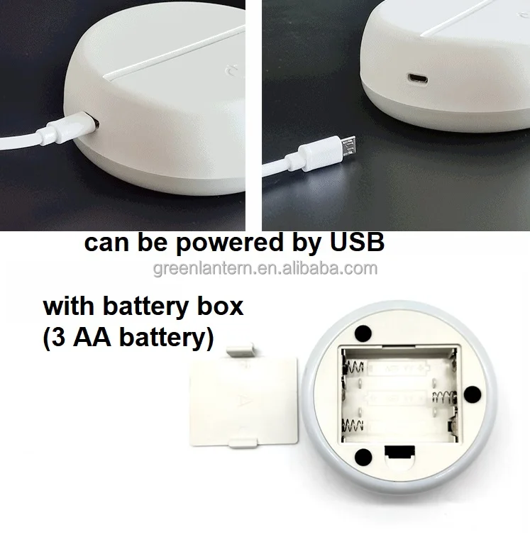 Round 3D Illusion LED Night Light & Wooden Base Lamp ODM | Wholesale