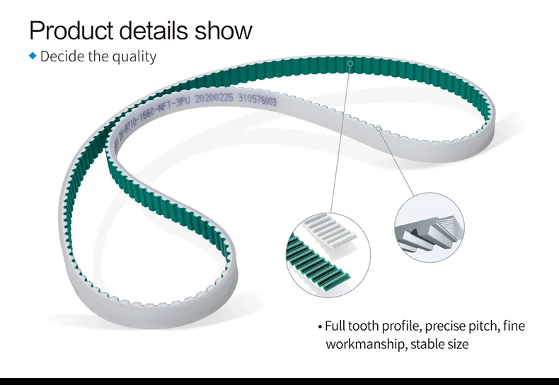 Industrial Power Pu Timing Belt T5 At5 Pu Belt With Steel Kevlar Core ...