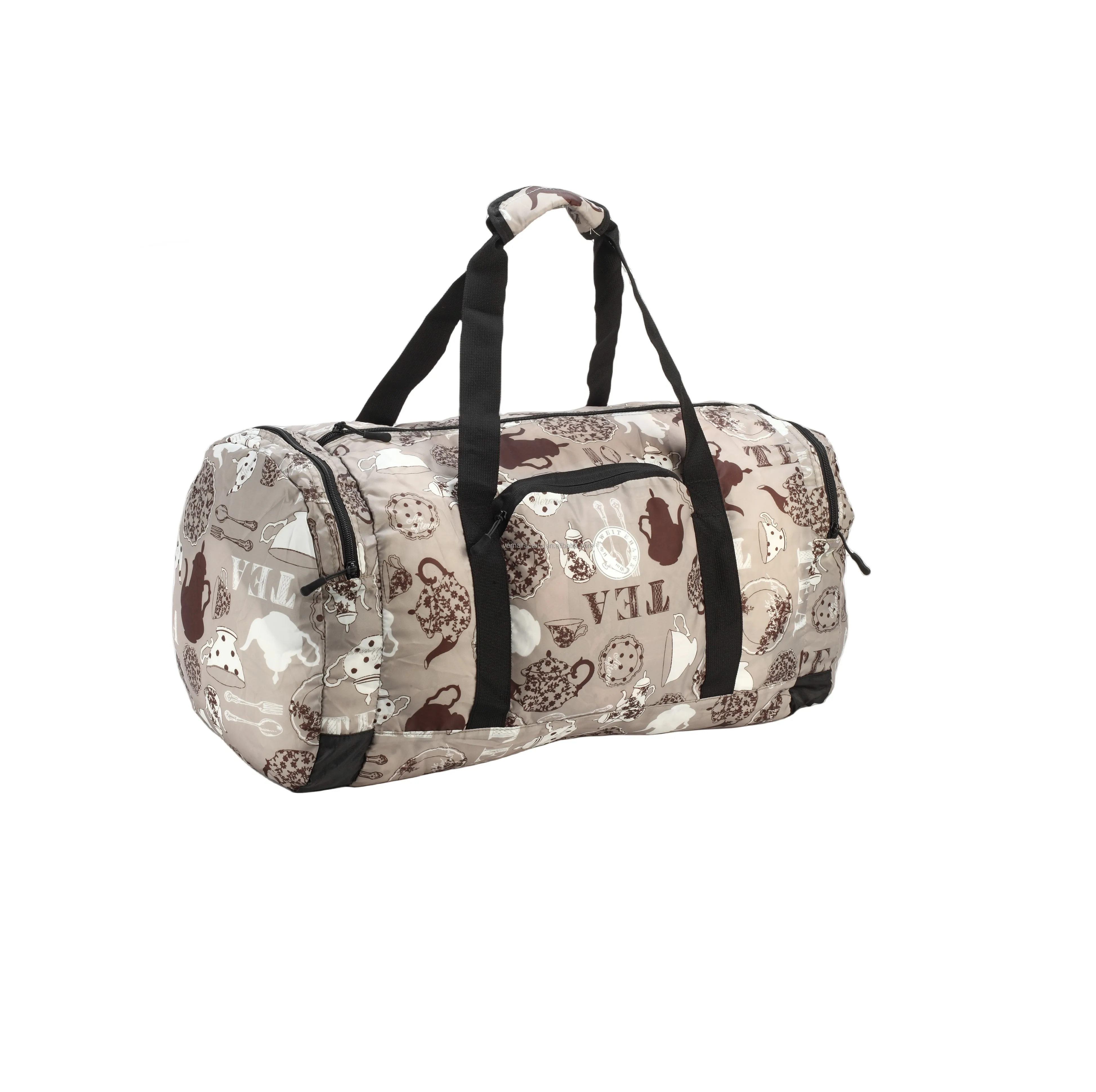 Duffle Bag With Shoes Compartment And Adjustable Strap Foldable Travel ...