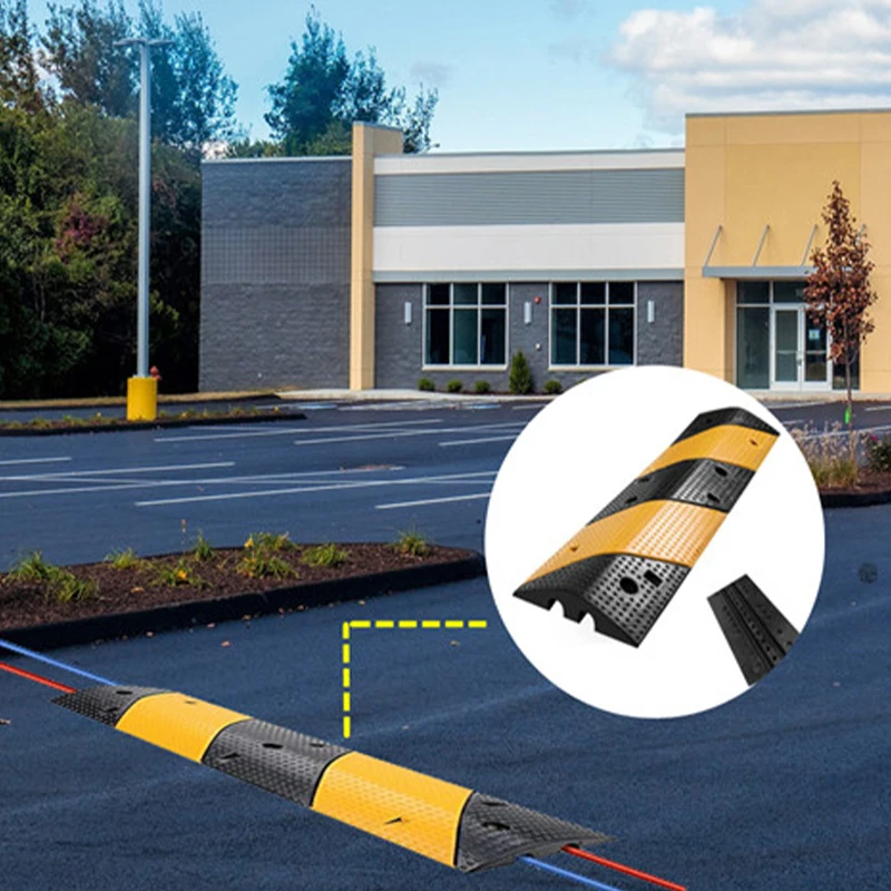 Heavy Duty Rubber Industrial Cable Protector Speed Bump With 4 Bolts ...