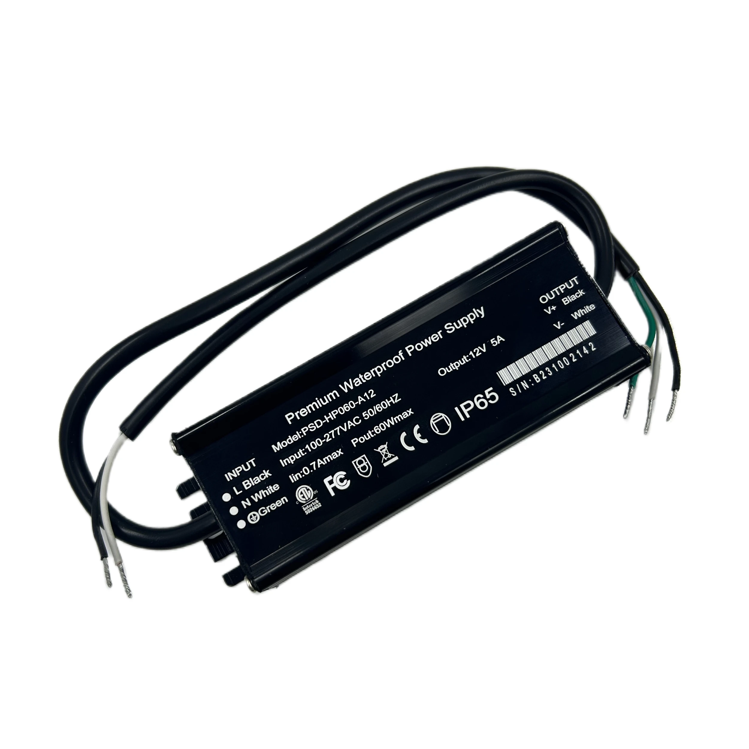 Led Driver 60w 24v Dc 2.5a Transformer Adapter Etl Listed 100-277v Ac ...