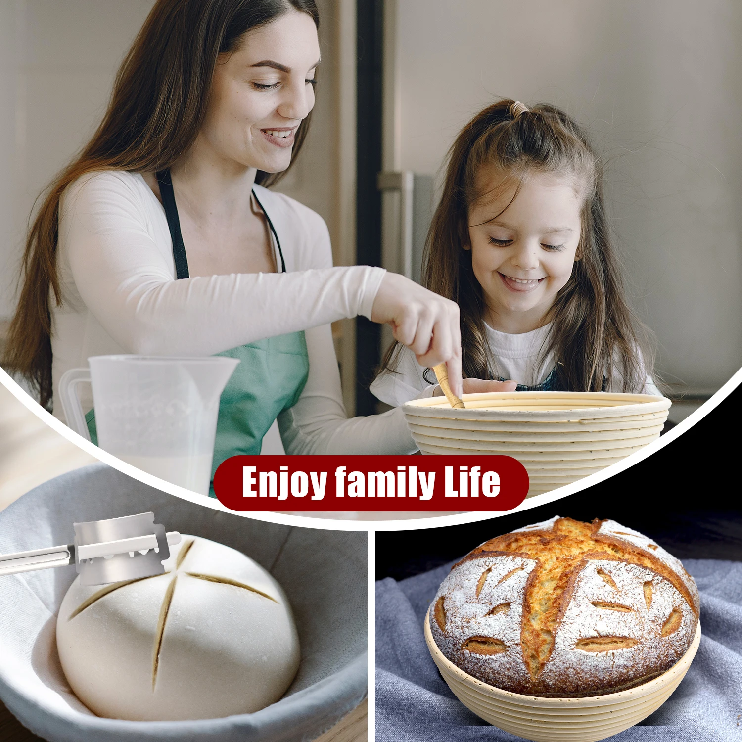 Superbaking Bread Proofing Basket Set - 9 Inch Sourdough