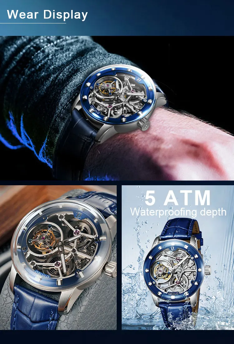 Sanyin Custom China Real Tourbillon Wrist Automatic Skeleton Mechanical ...