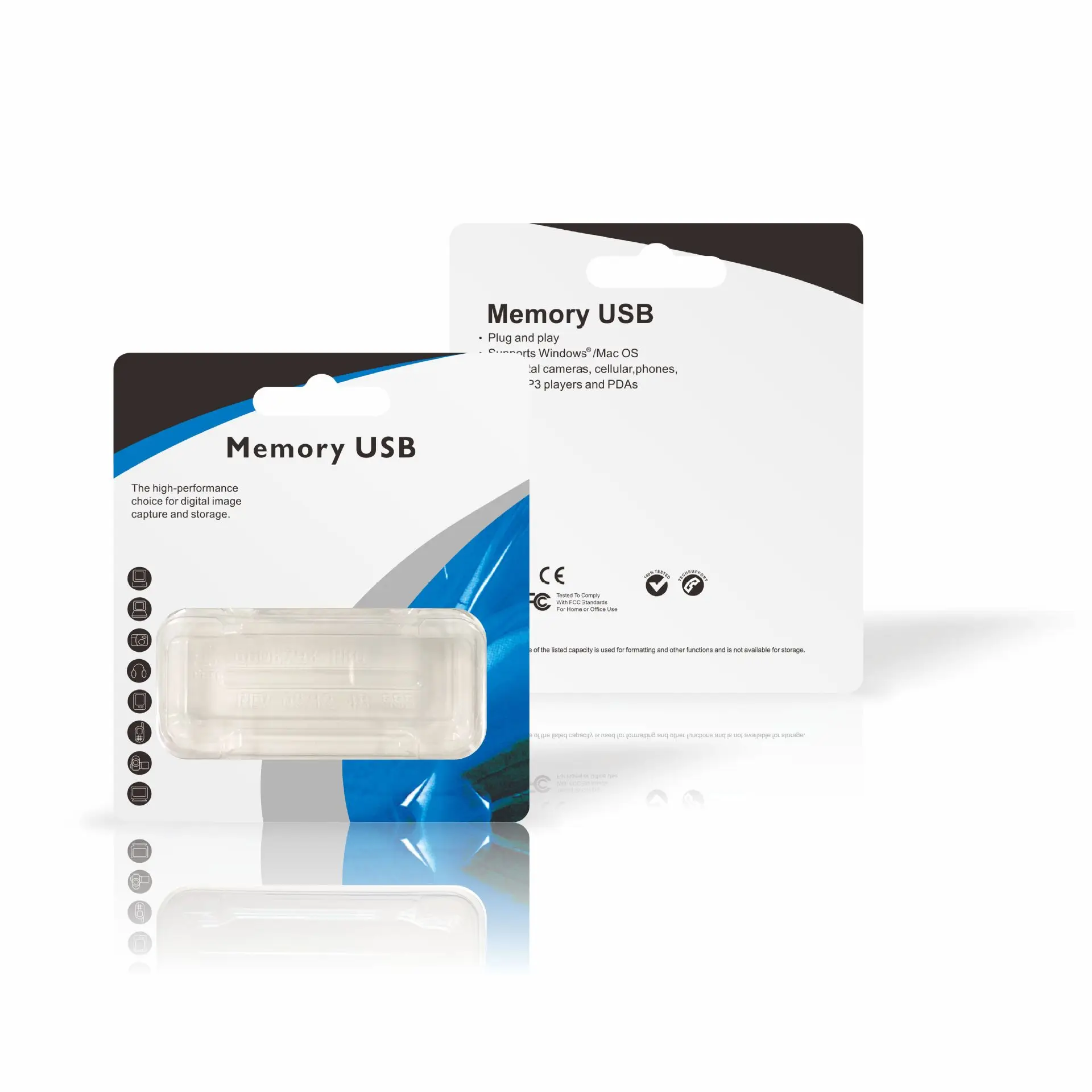 Custom Plastic PVC Heat Seal - Wholesale USB Flash Drive Blister Packaging