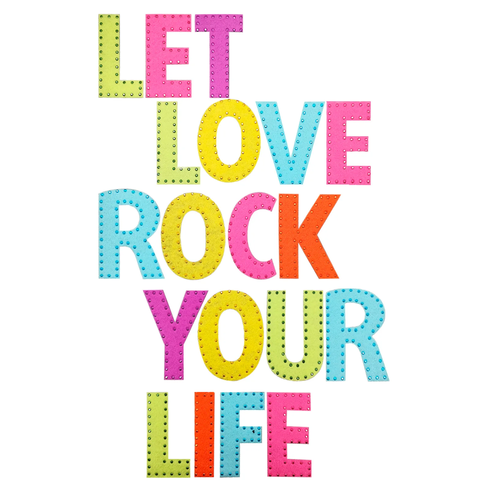 EYD Daily Live Custom Slogan Design Flocking Felt Glitter Studs and ...