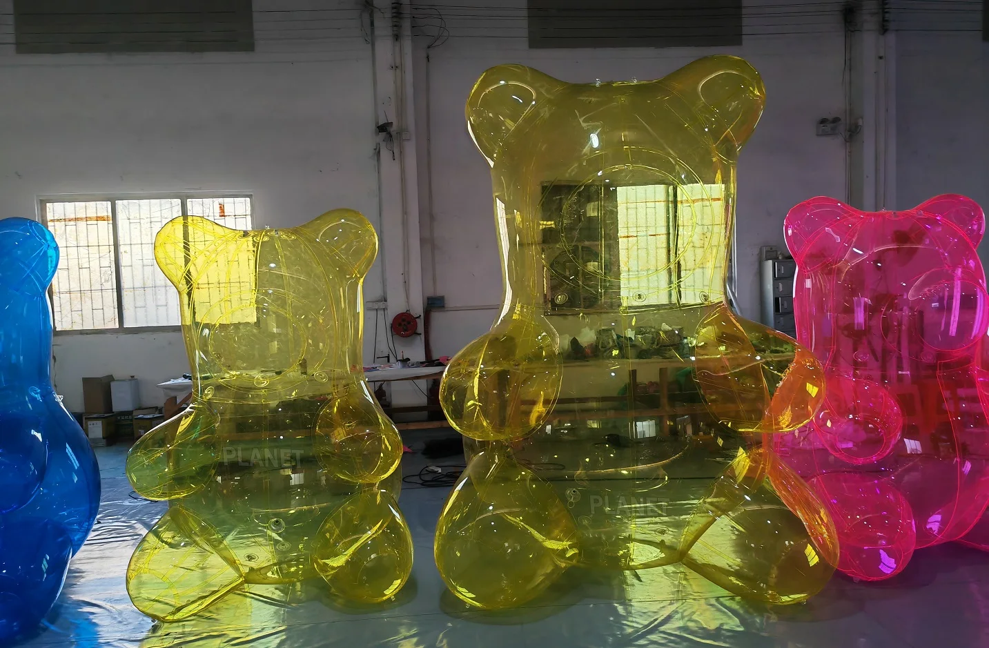 Custom Advertising Colorful Transparent PVC Inflatable Bear