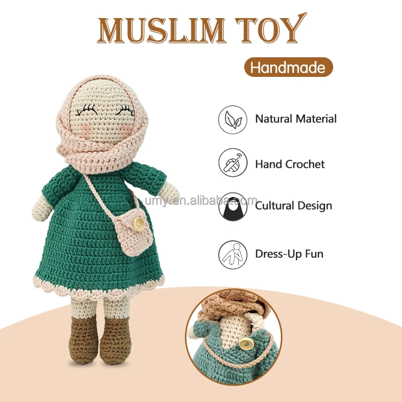 Baby Knitted Islamic Crochet Tricot Dolls Hijab Muslim